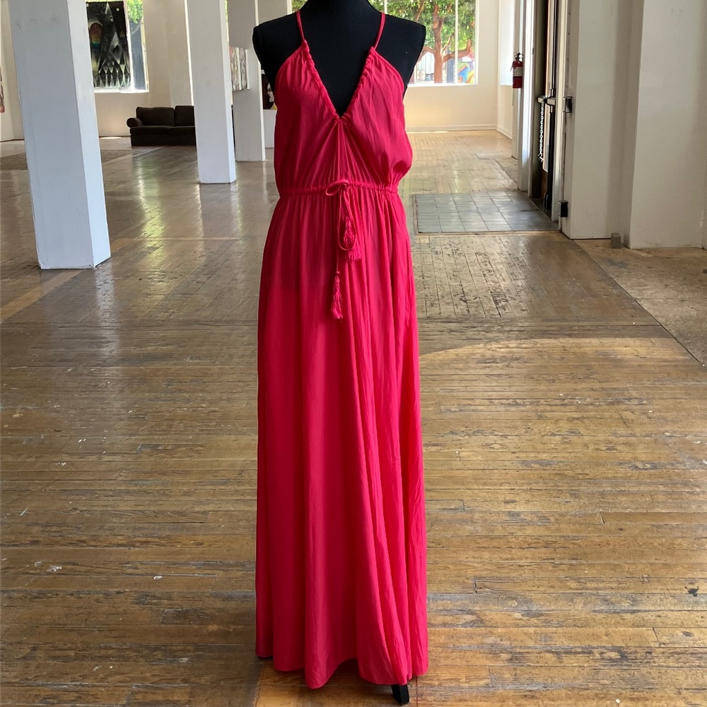 Calypso Bright, Pink 70s Inspired Maxi Dress With Poc… - Gem